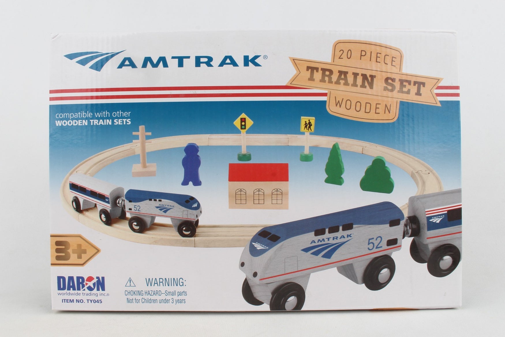AMTRAK WOODEN RAILWAY - 20 PC. SET